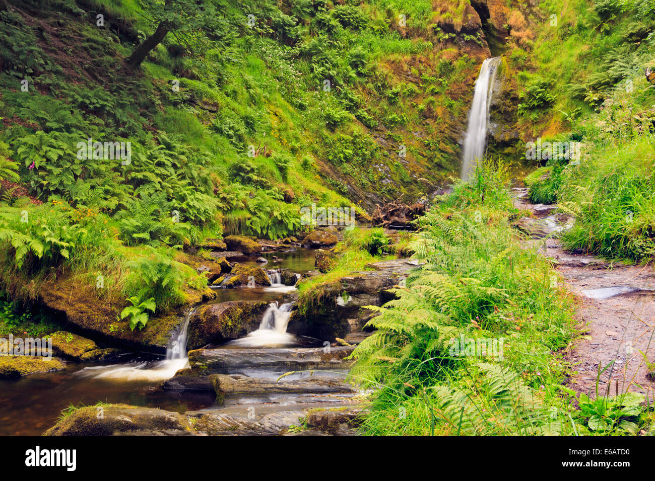 waterfall Pistyll Rhaeadr Snowdonia Stock Photo - Alamy