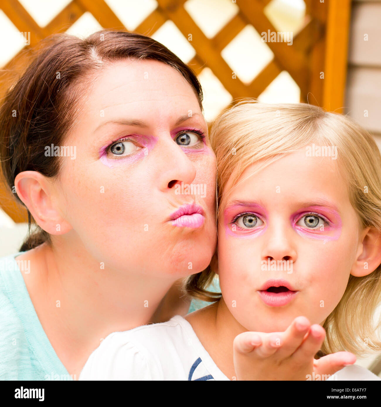 Mother and Daughter Goofing Around for the Camera Stock Photo - Alamy