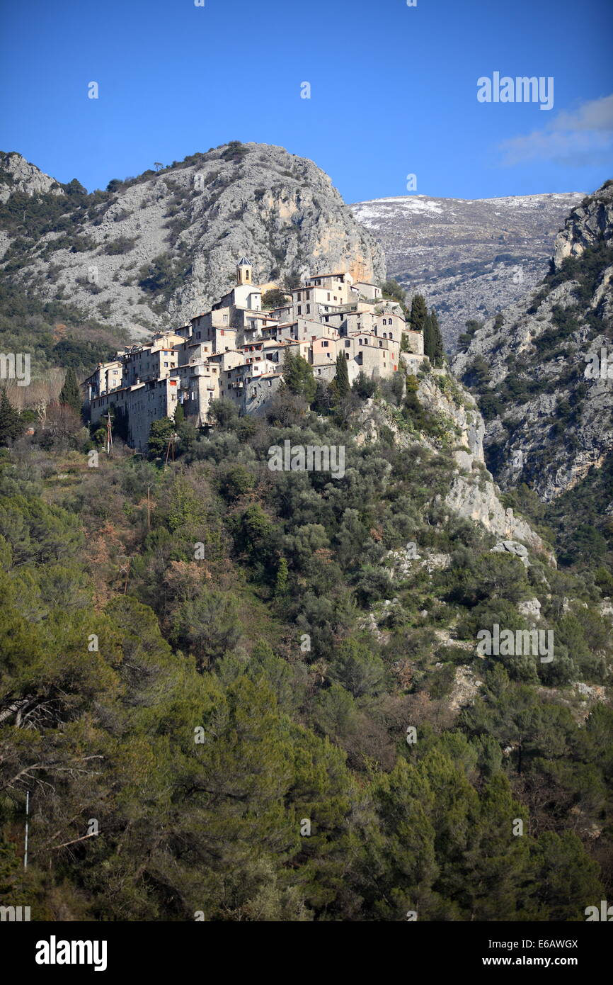 The medieval perched village of Peillon Stock Photo - Alamy
