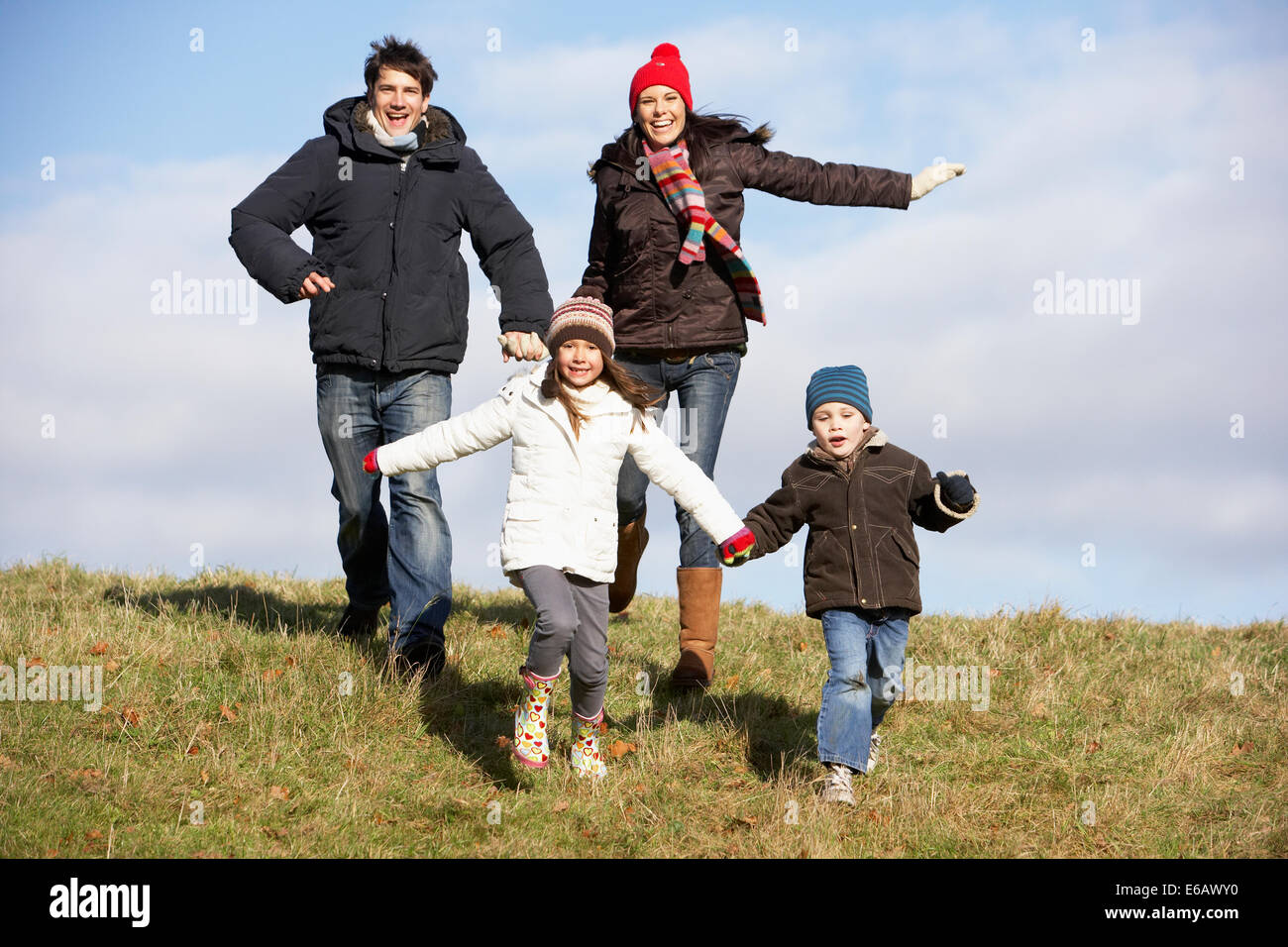 Family mum two girls and boy hi-res stock photography and images - Alamy