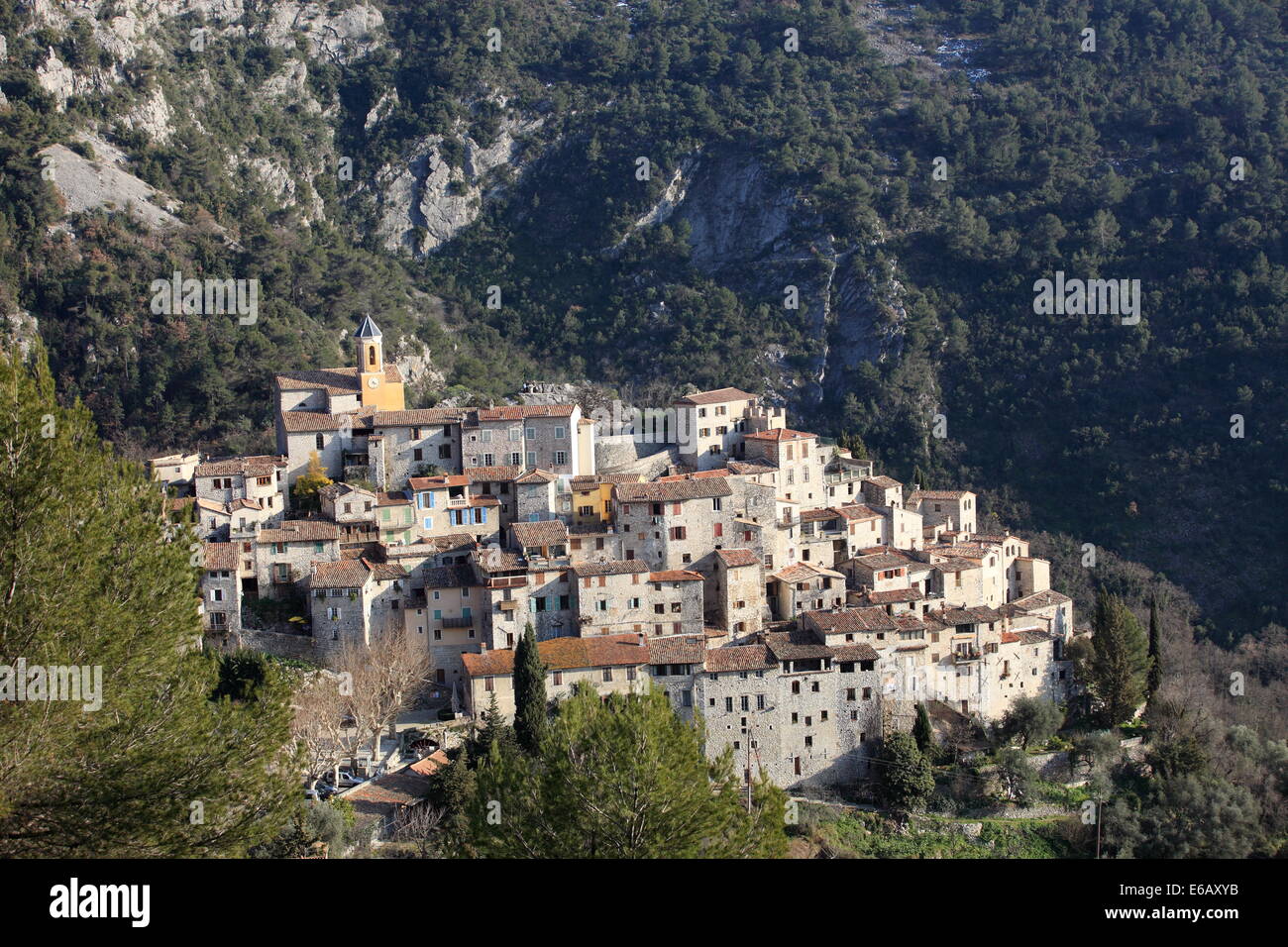 The medieval perched village of Peillon Stock Photo - Alamy