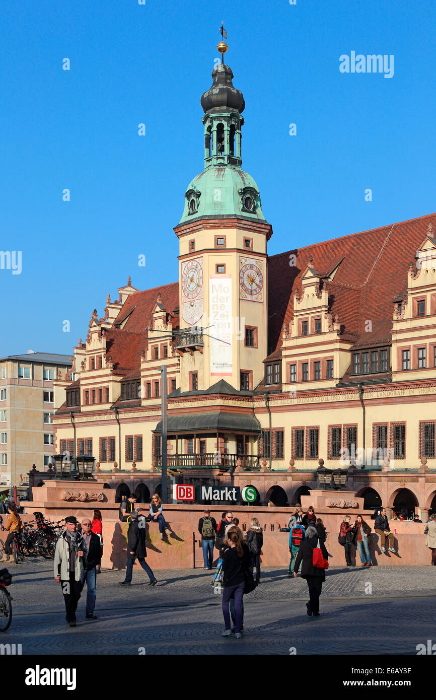 Leipzig Saxony Market Place Old Town Hall Stock Photo - Alamy