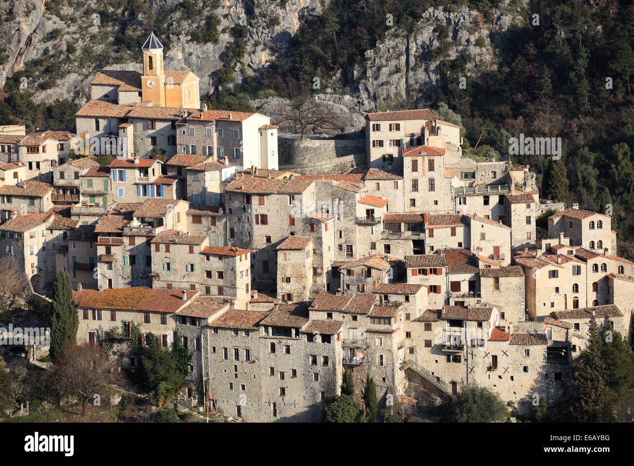 The medieval perched village of Peillon Stock Photo - Alamy