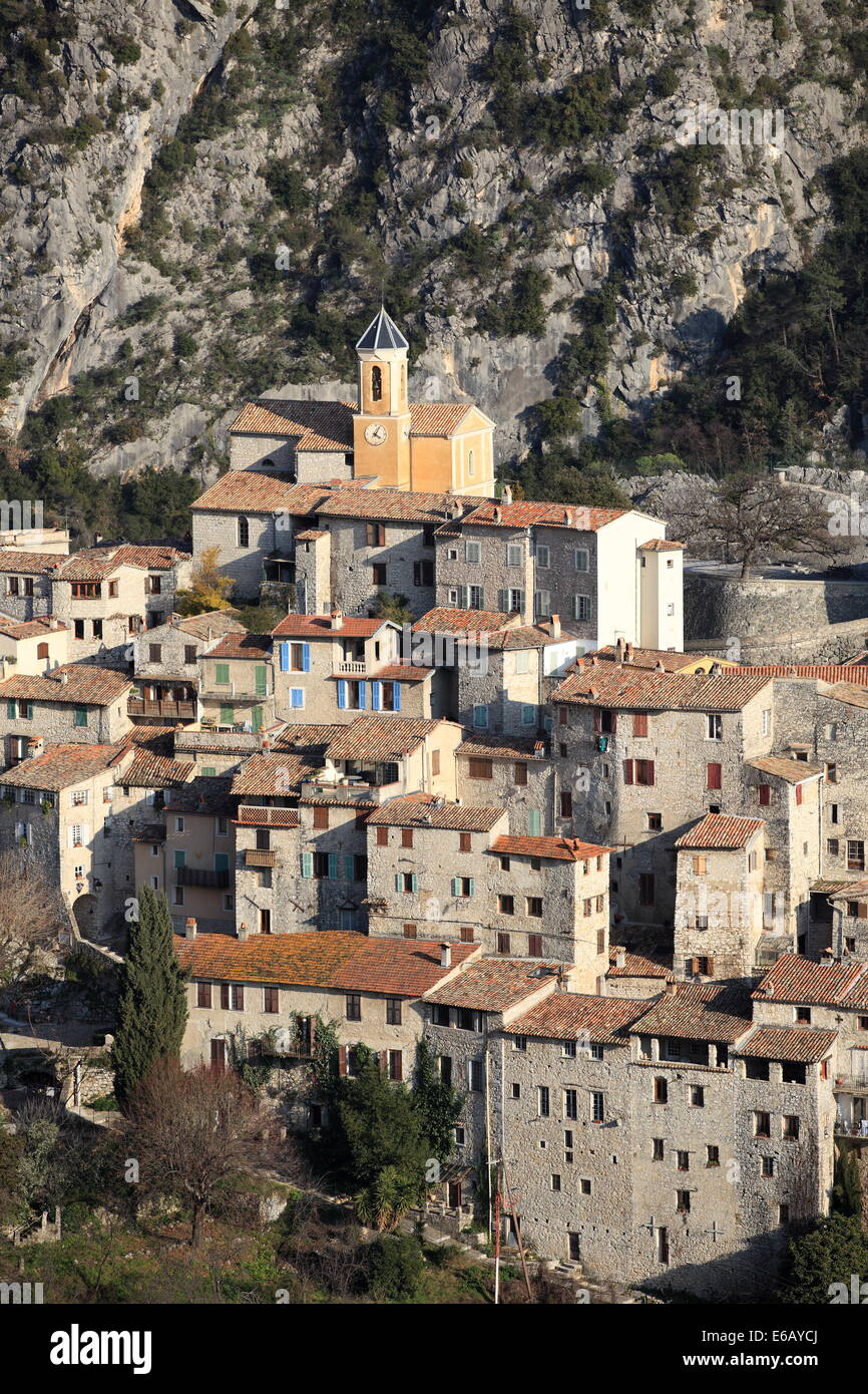 The medieval perched village of Peillon Stock Photo - Alamy