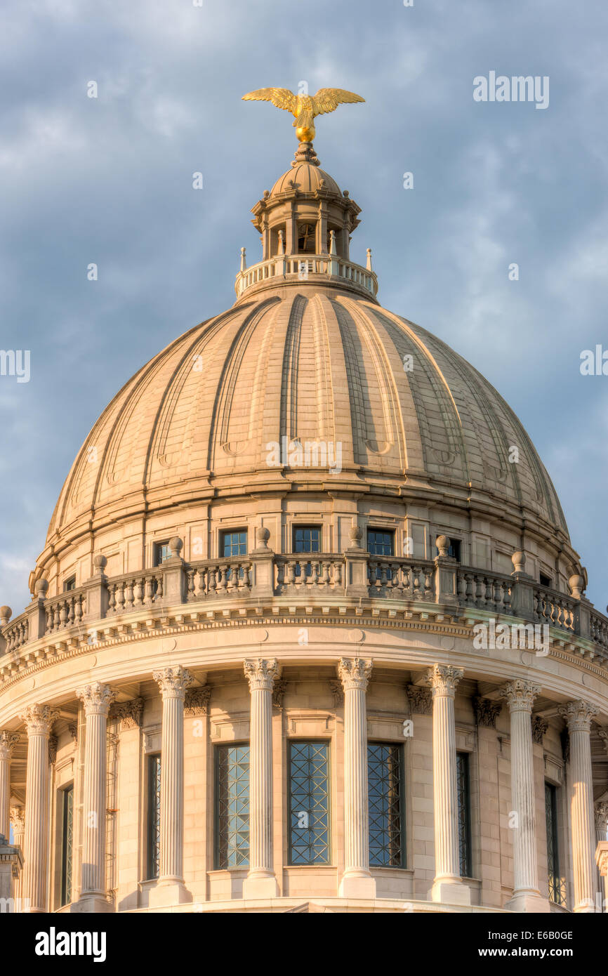 The Mississippi State Capitol dome, as viewed from the north, on a ...