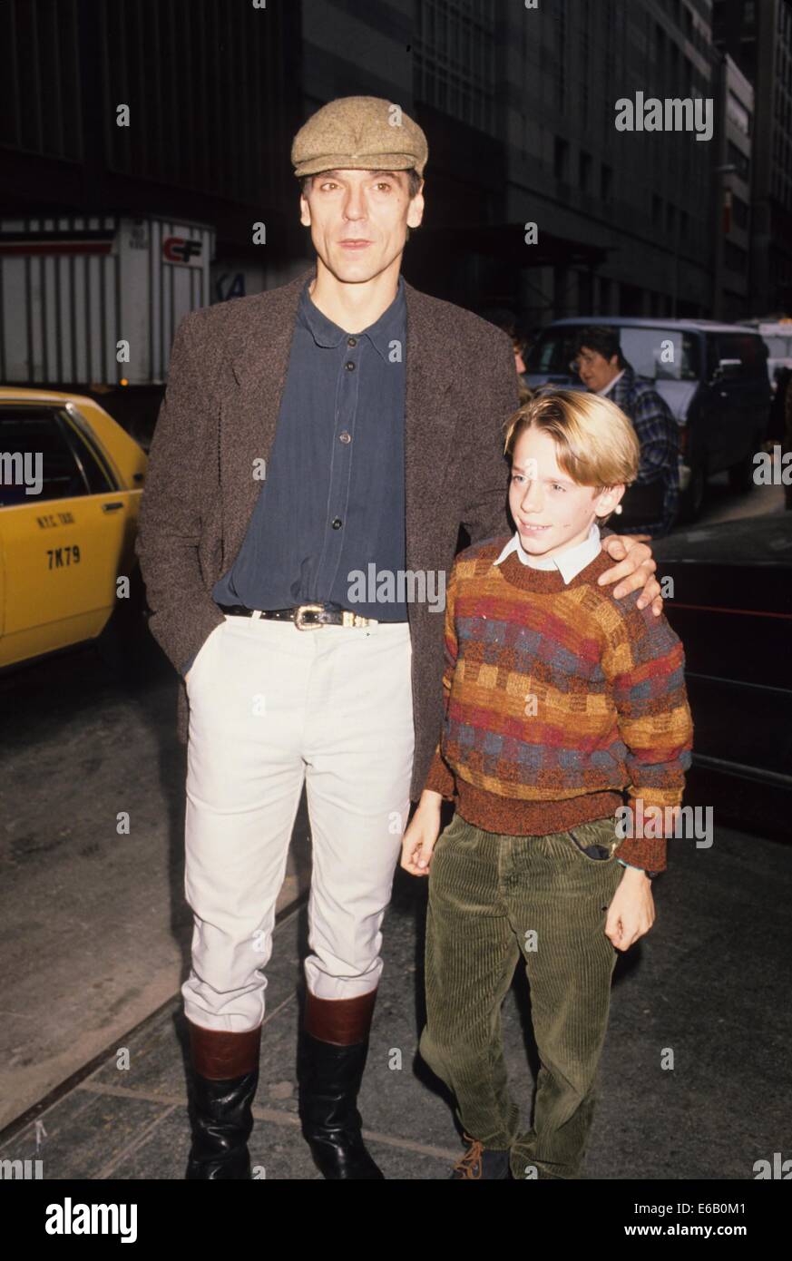 JEREMY IRONS with son Sam 1989.f9183.(Credit Image: © Michael Ferguson ...