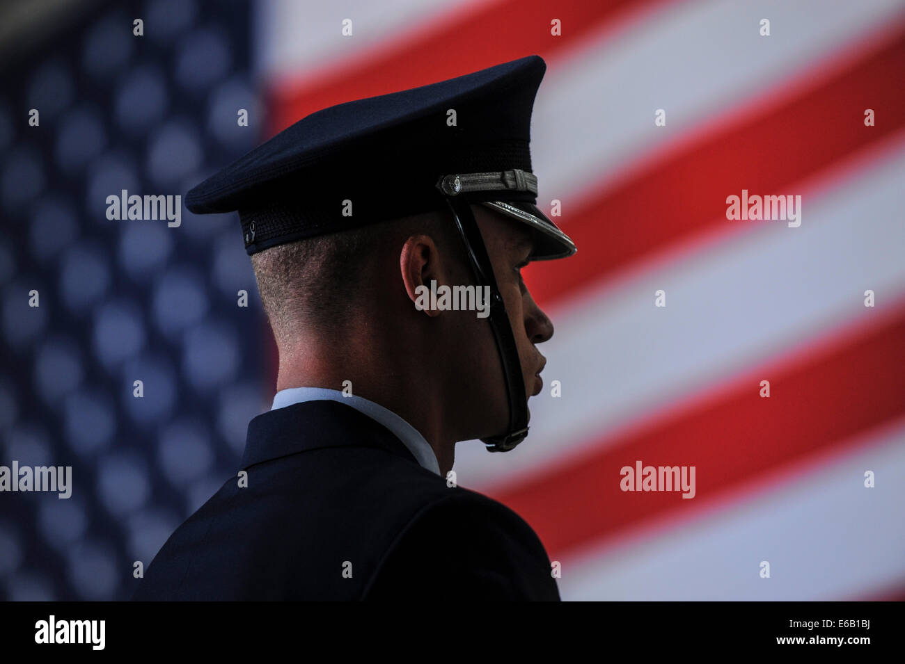 U.S. Air Force Senior Airman Linwood Harrison, a ceremonial guardsman ...