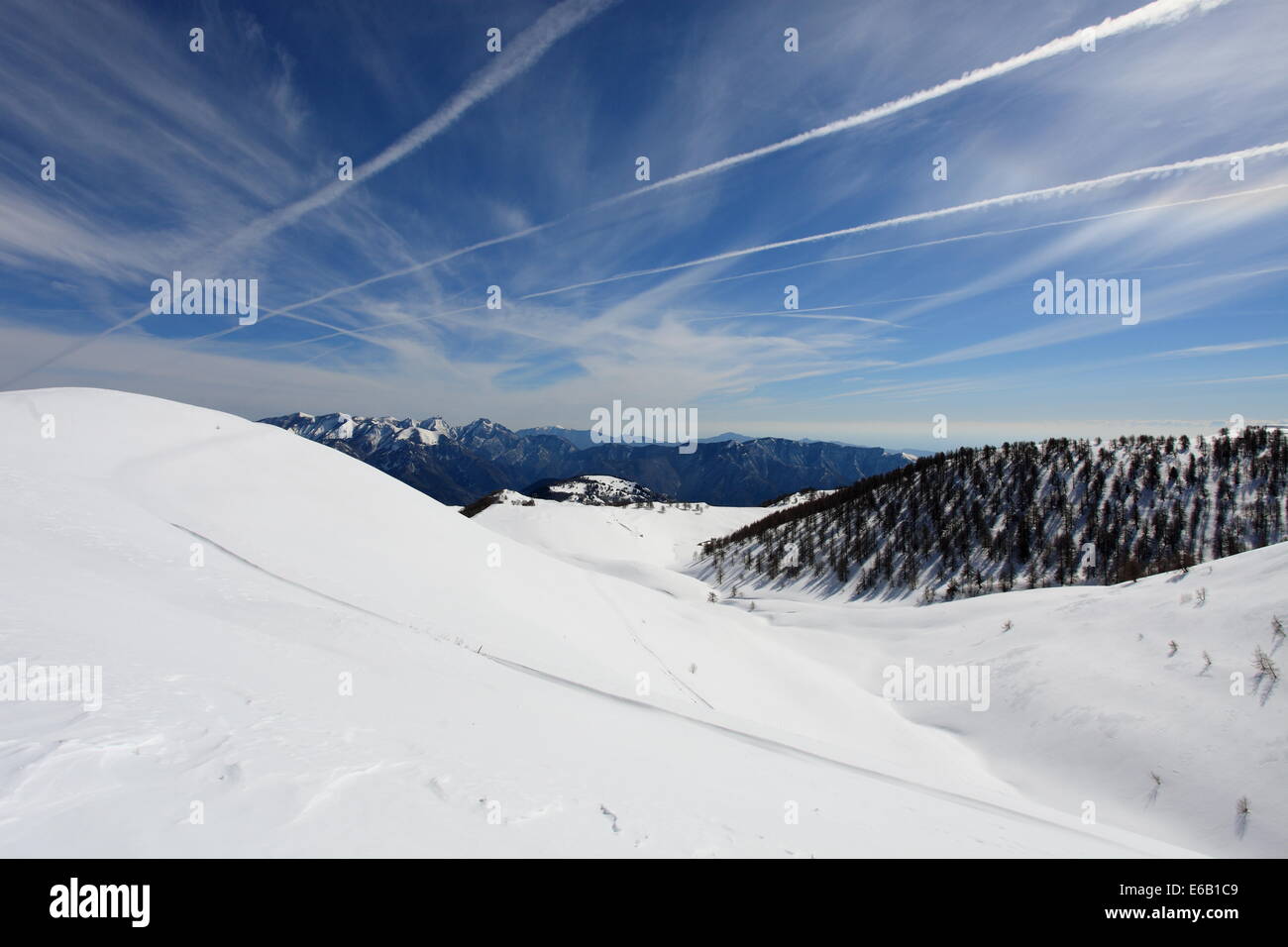 Beautiful winter landscape in southern alps of France Stock Photo - Alamy