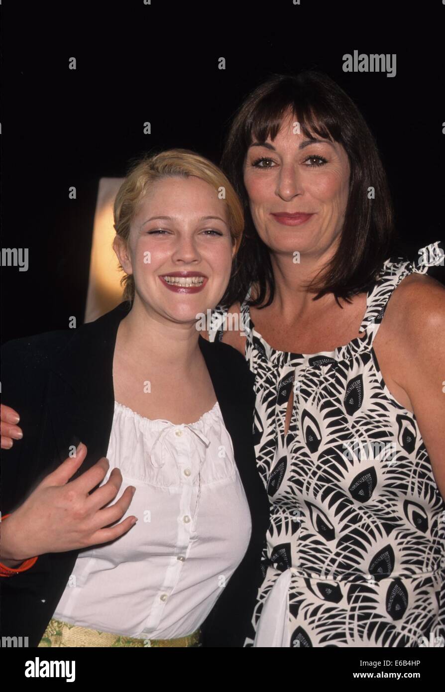 ANJELICA HUSTON with Drew Barrymore.Crystal Awards Beverly Hilton Hotel ...