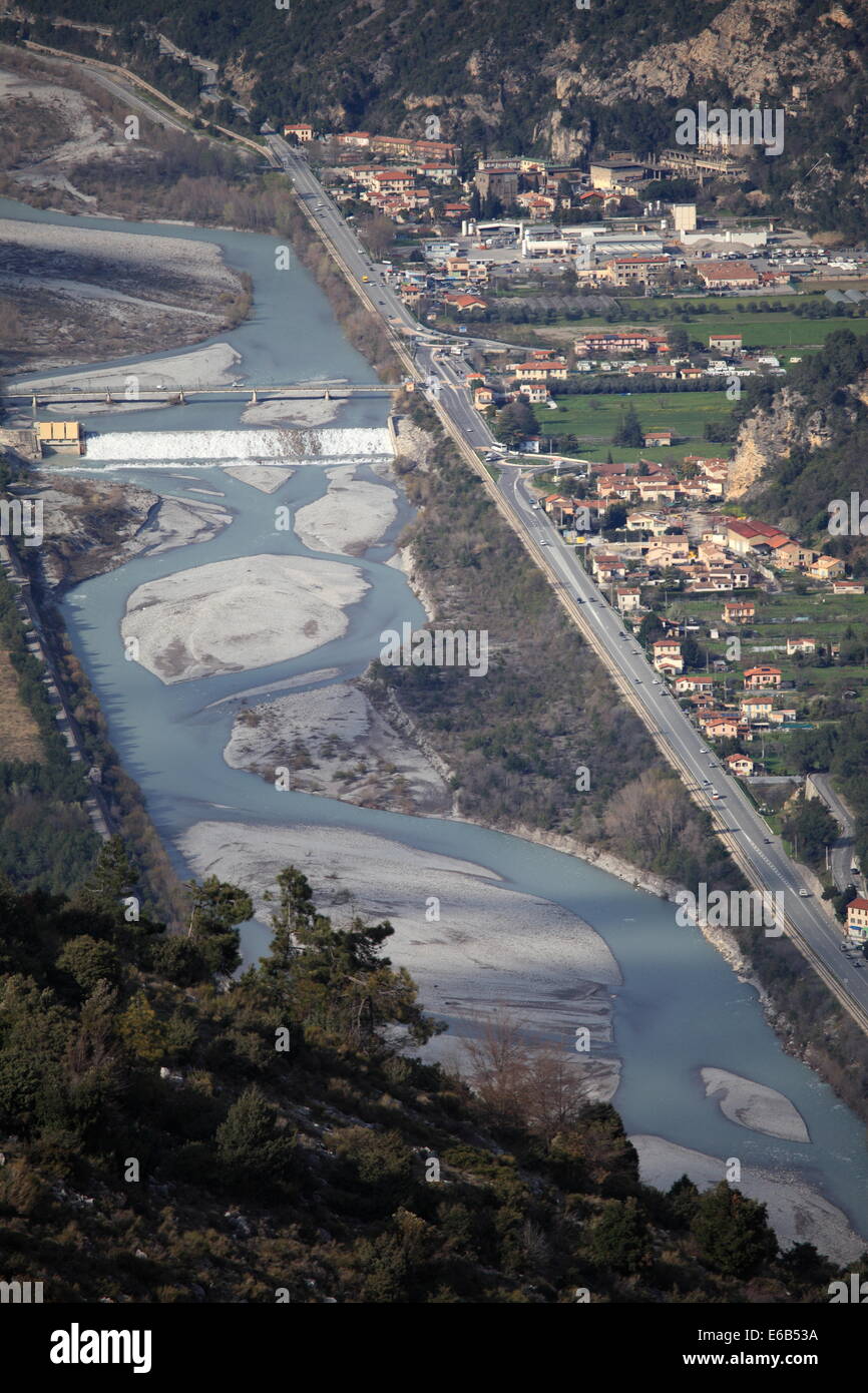 Aerial view of the the Var valley, French Riviera. France Stock Photo ...