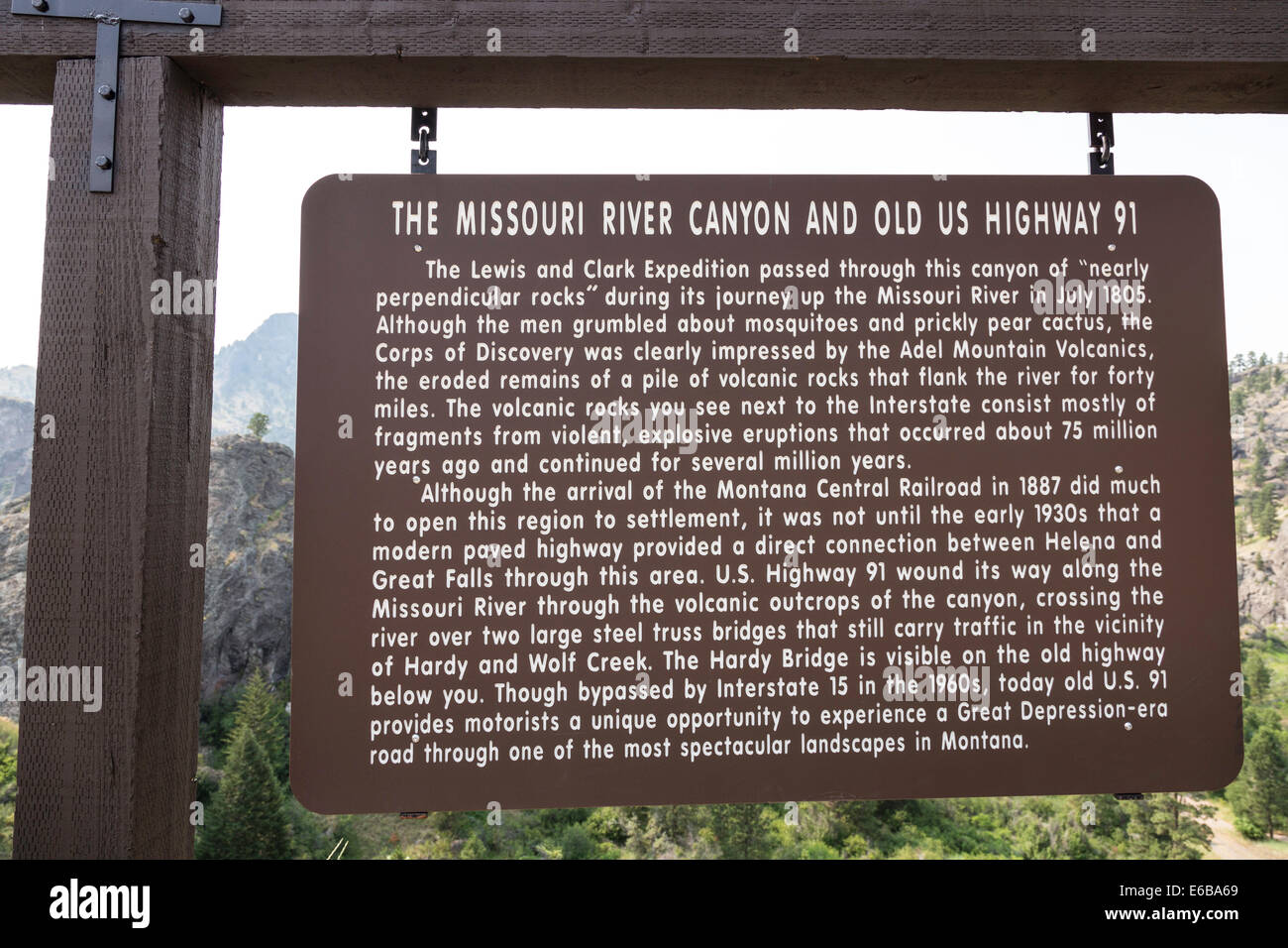 Missouri River Canyon and Old US Highway 91 Historical Marker, Montana ...