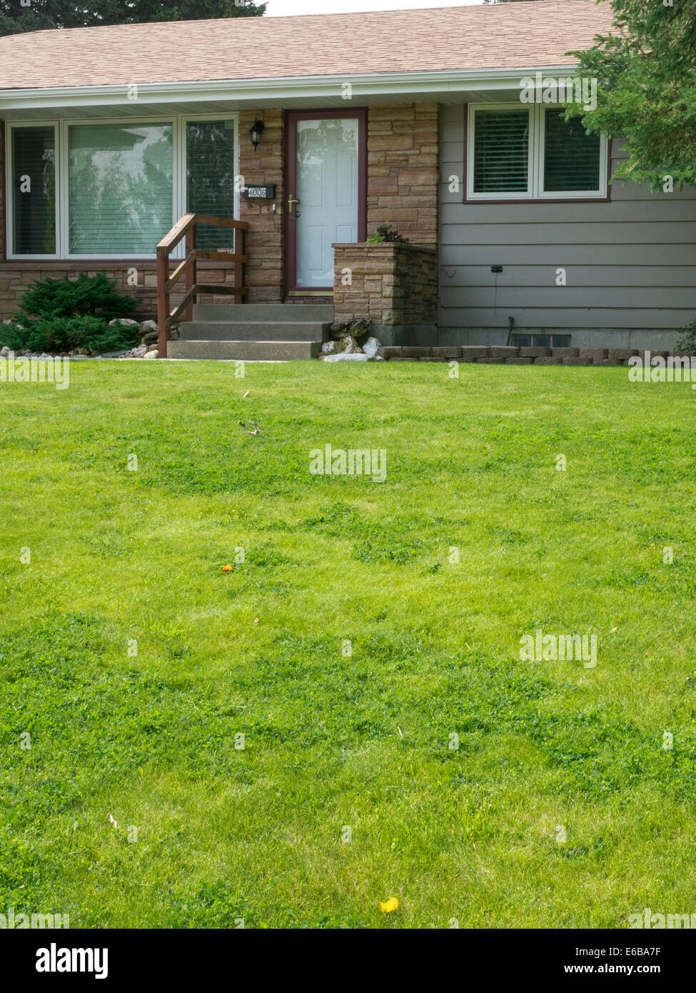 Residential House Exterior in Middle Class Neighborhood, MT, USA Stock ...