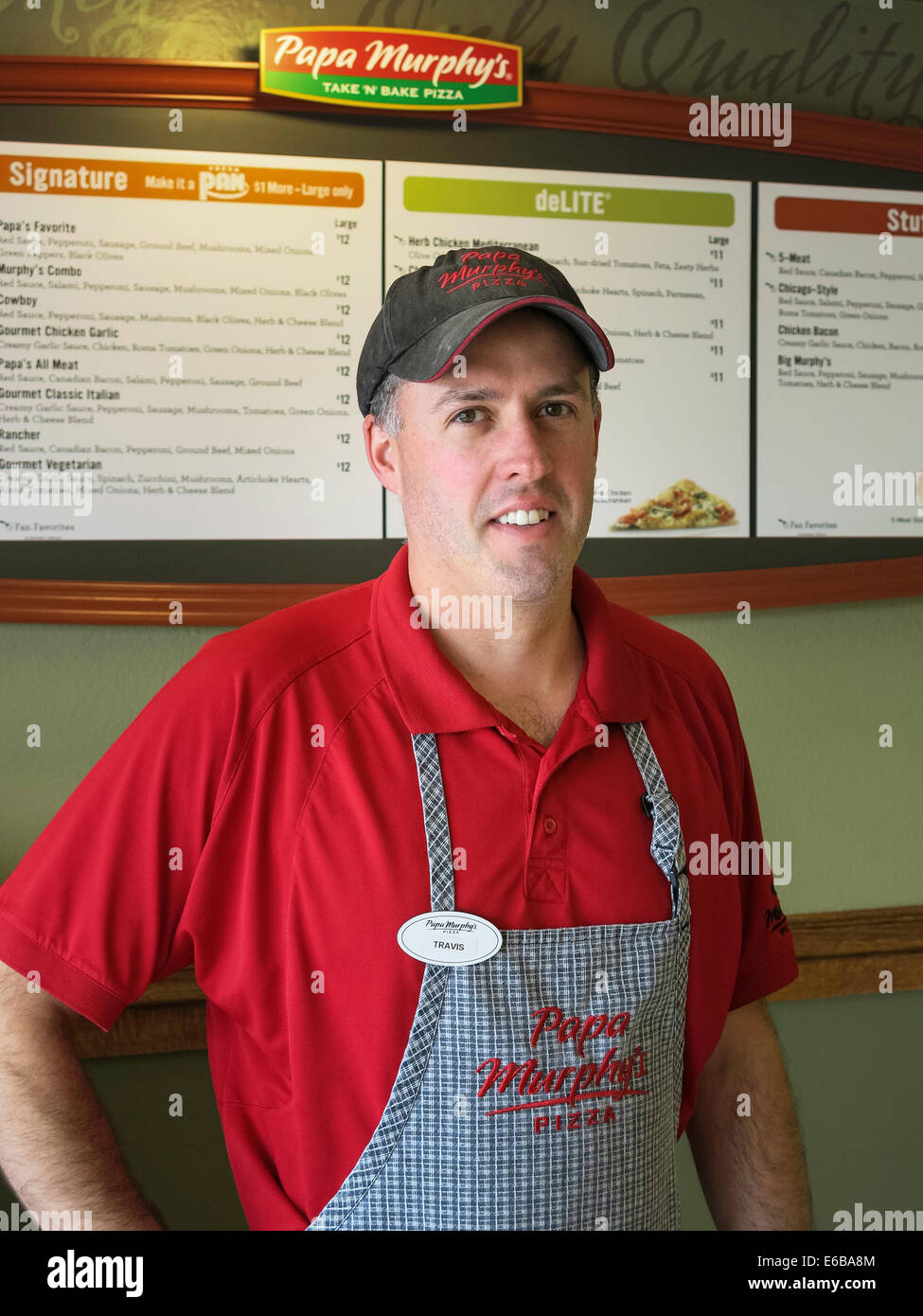 Small Business Owner of Pizza Shop Stock Photo - Alamy