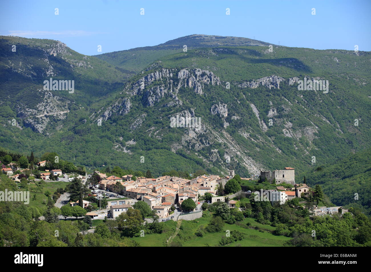 Greolieres, Picturesque village of the Prealpes regional park, back ...