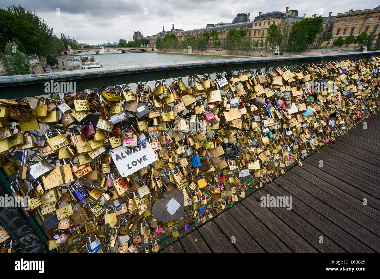 Locks of lovers at Pont des Arts bridge-Paris France Stock Photo - Alamy