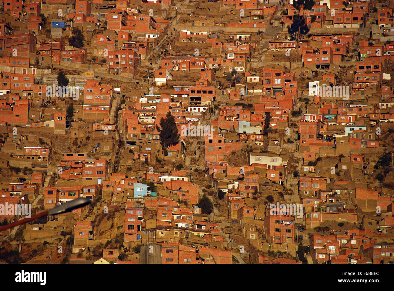 Bolivia, La Paz, overview of the capital city, and the crowded and ...