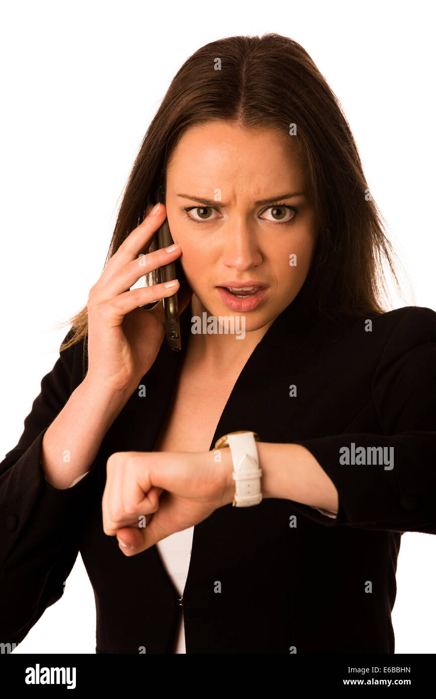 Woman late for work hi-res stock photography and images - Alamy