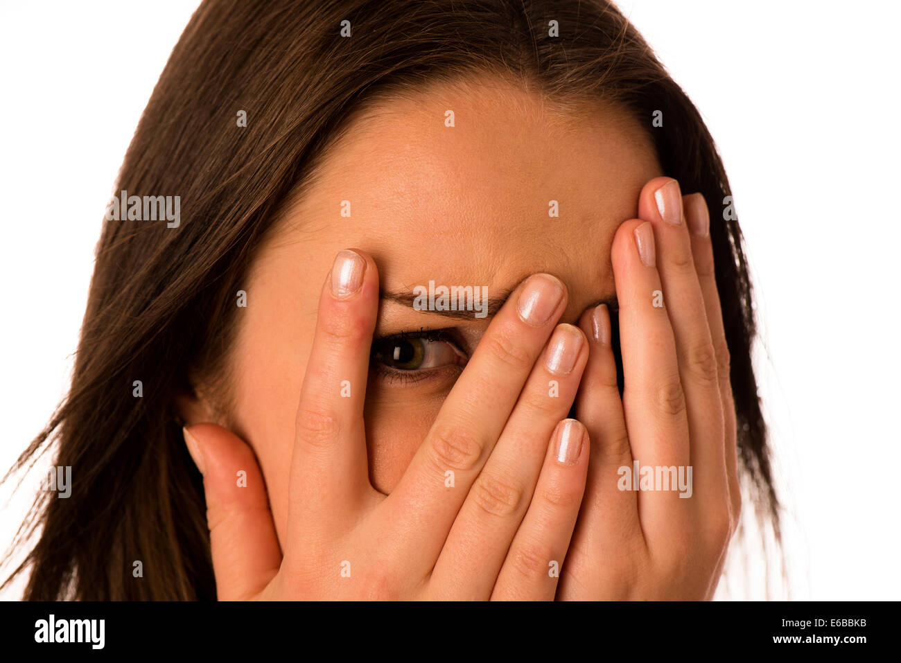 Frightened girl eyes hi-res stock photography and images - Alamy