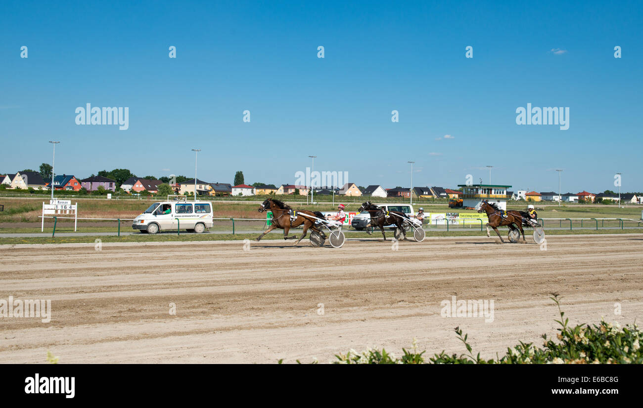 Harness Racing on Karlshorst racetrack in Berlin, Germany Stock Photo ...