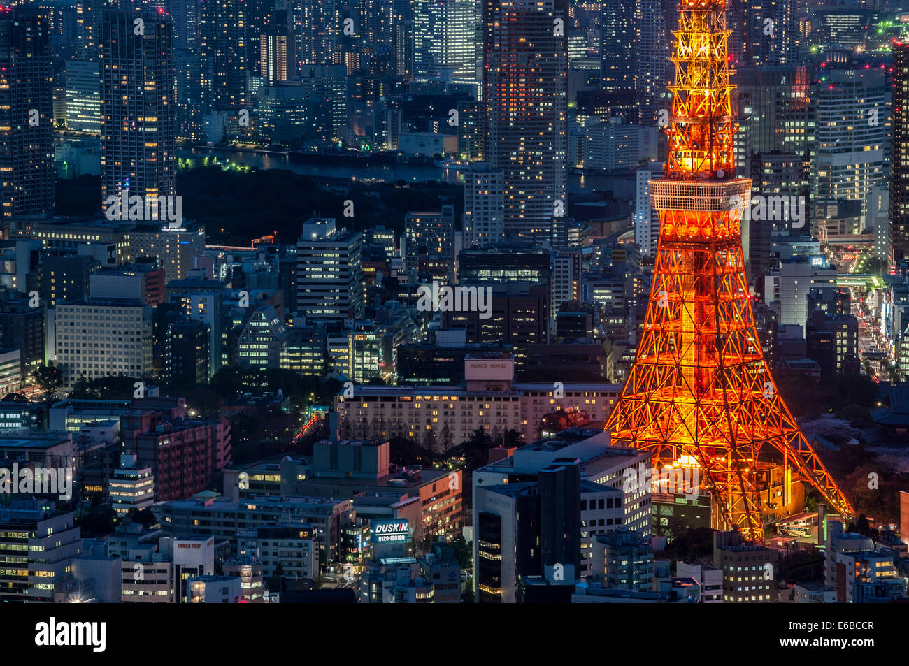 Tokyo tower at night Stock Photo - Alamy