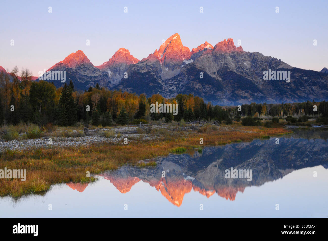 Grand Tetons, Sunrise, Alpenglow, Grand Teton National Park, Wyoming ...