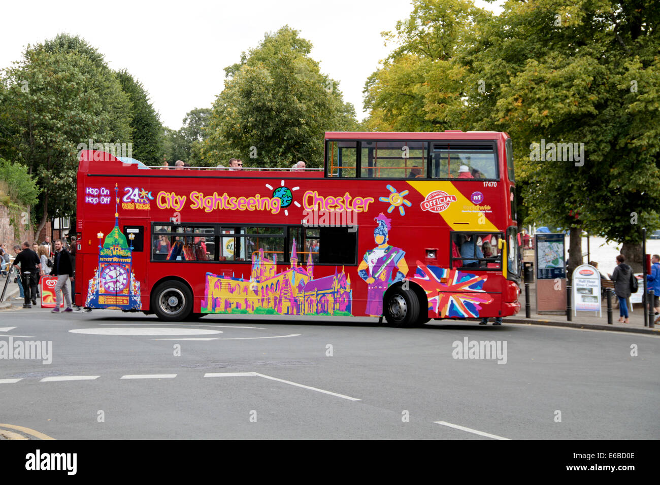 City sightseeing bus ready to take people on a trip around Chester ...