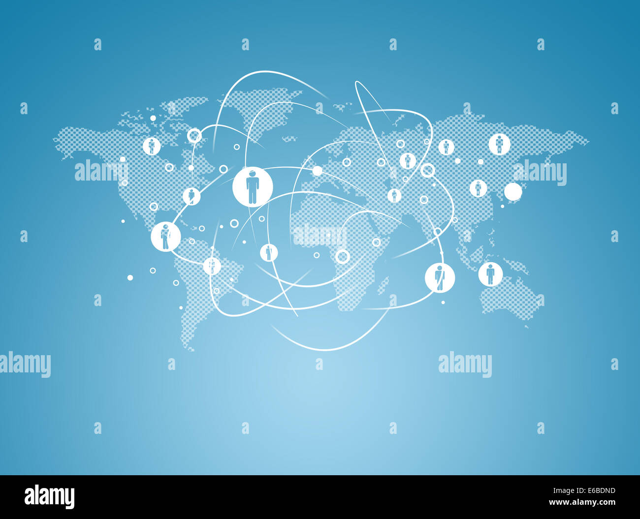 World map with contacts Stock Photo - Alamy