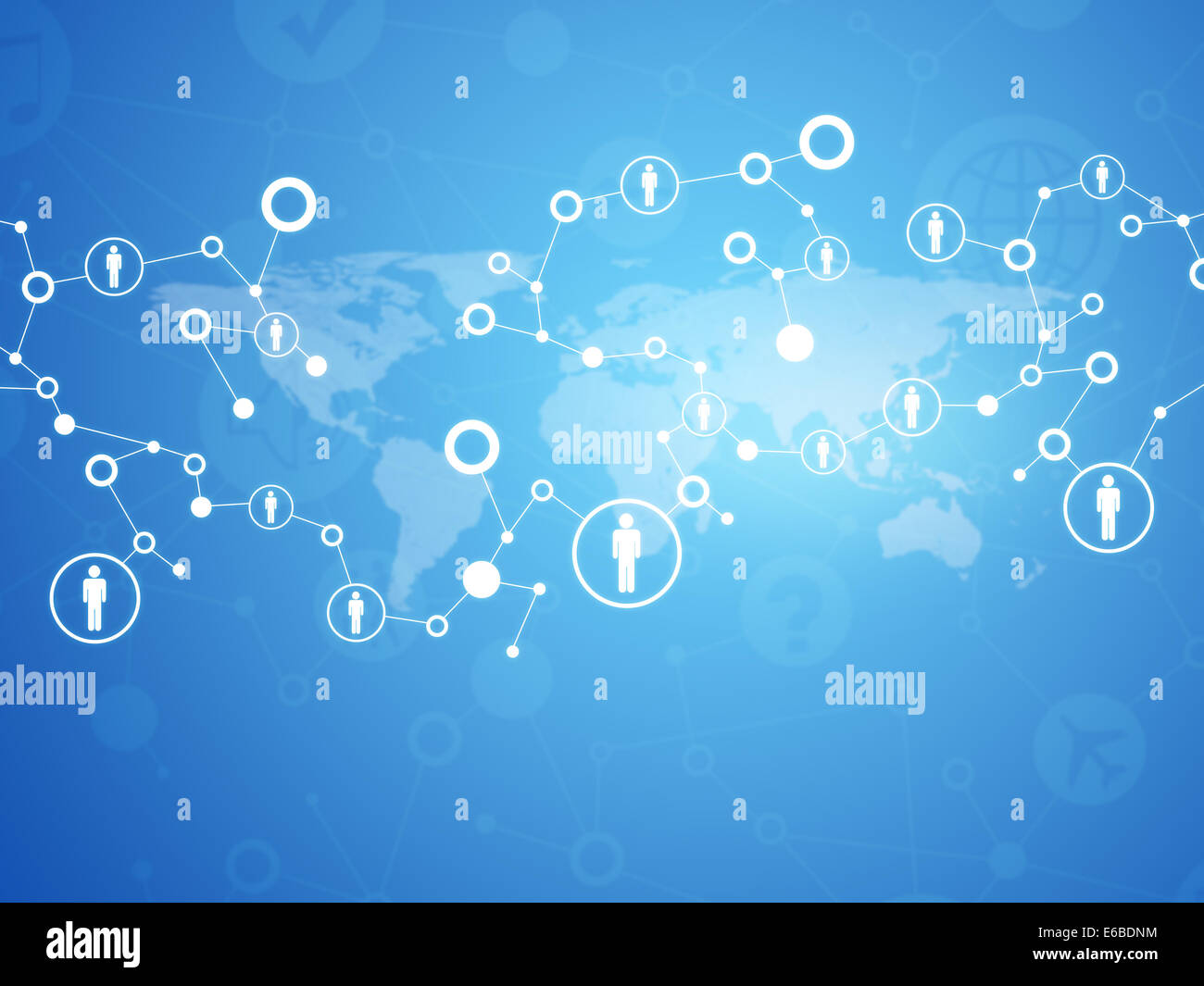 World map with contacts Stock Photo - Alamy