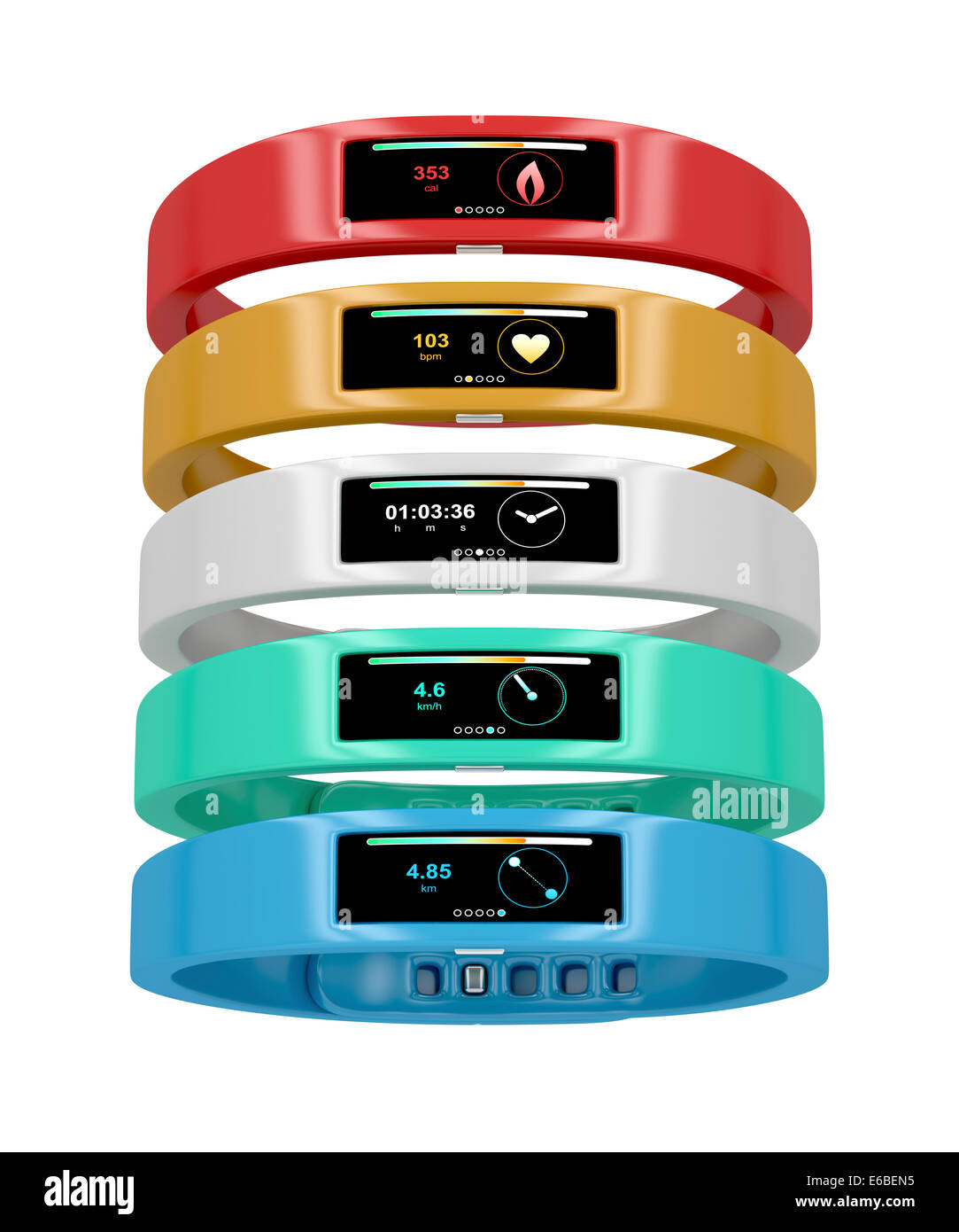 Activity trackers with different interfaces and colors Stock Photo - Alamy Activity trackers with different interfaces and colors Stock Photo - Alamy