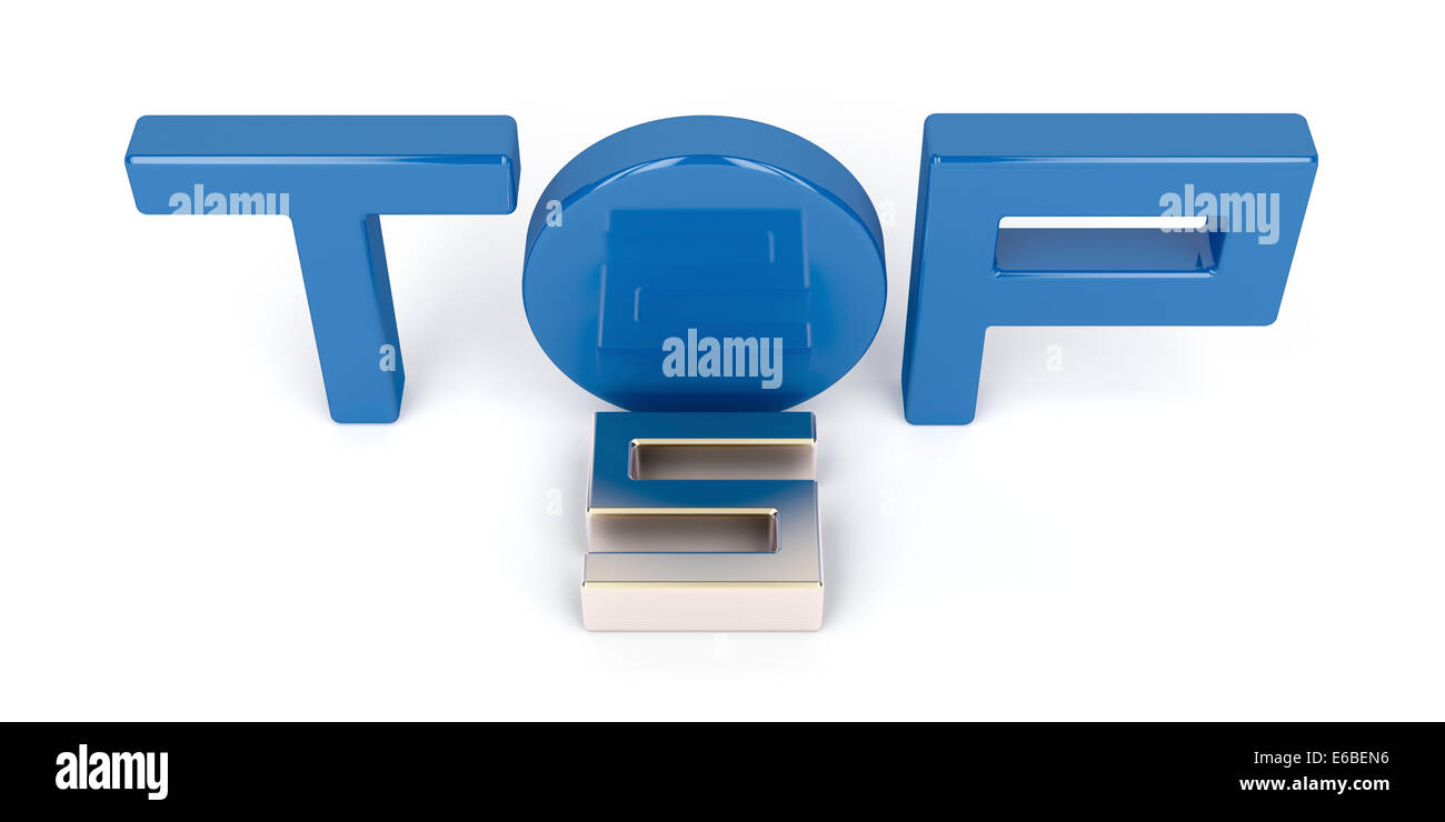 Top five, 3d illustration on white background Stock Photo - Alamy