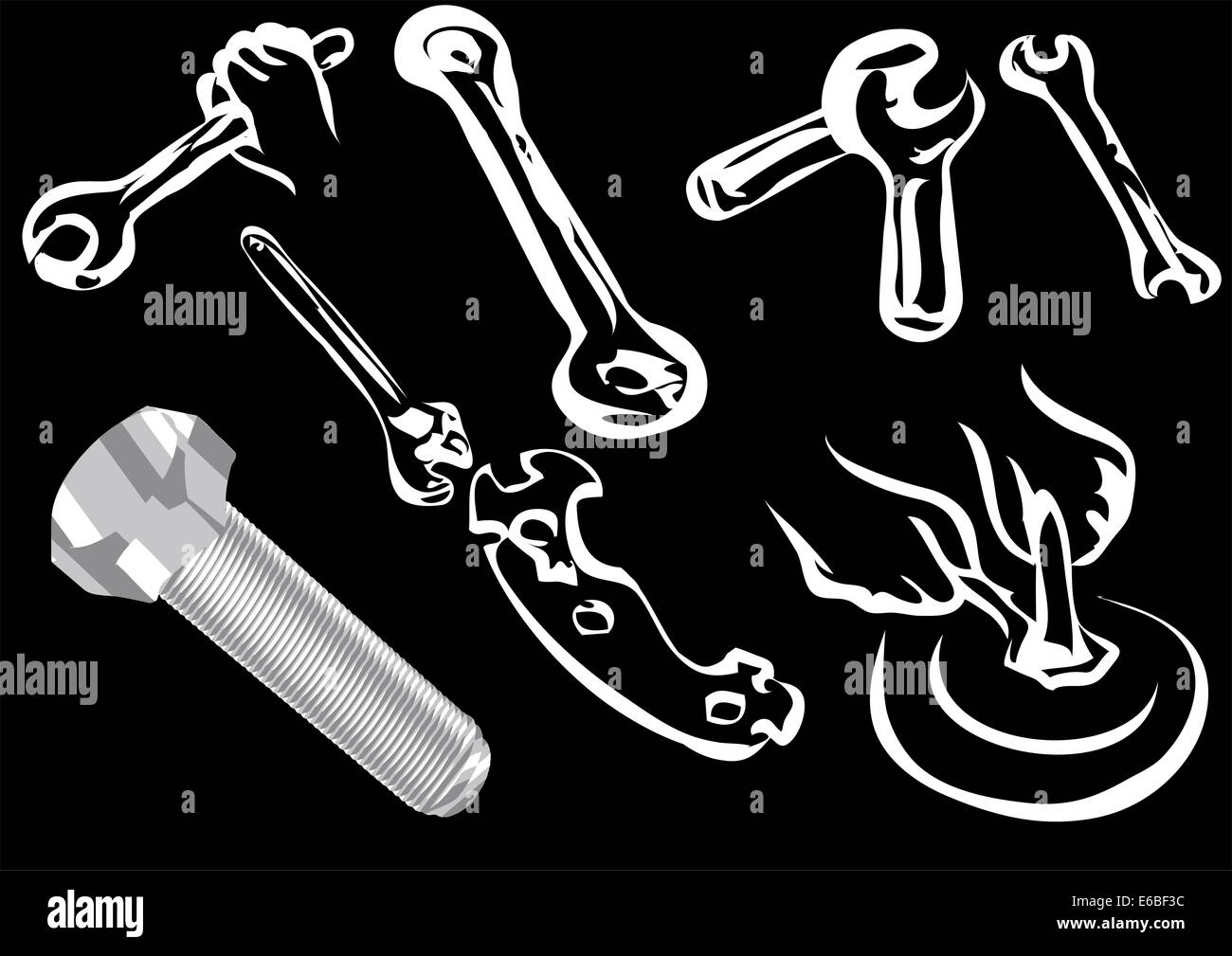 Bolt and tools Stock Photo - Alamy