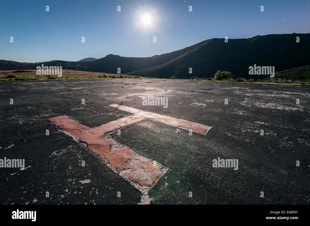 Heliport at night Stock Photo - Alamy