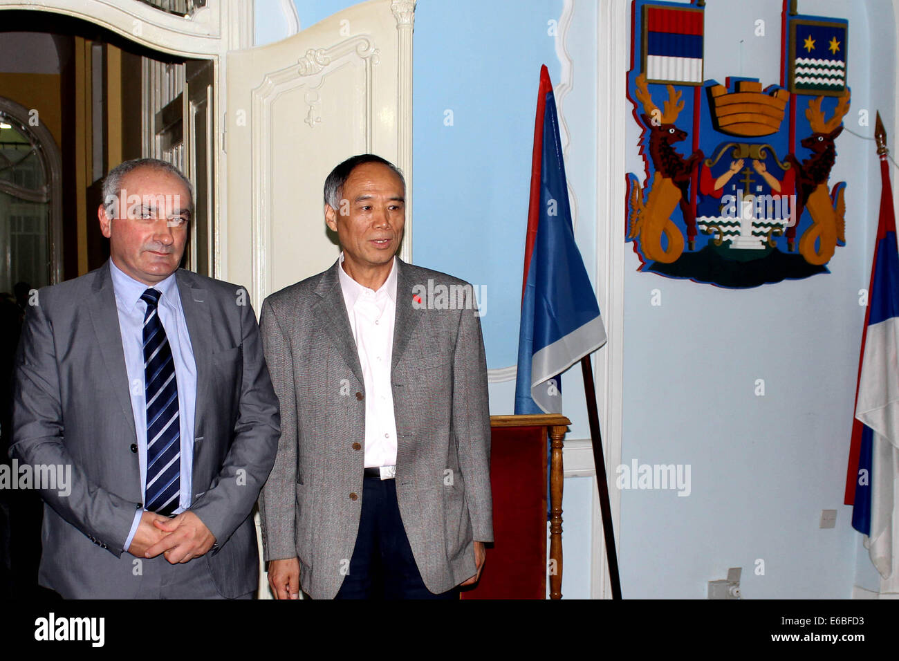 Ruma, Serbia. 19th Aug, 2014. Chinese ambassador to Serbia Li Manchang ...