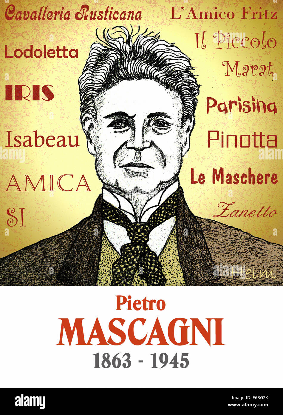 Mascagni portrait, Italian opera composer, 1863 - 1945 Stock Photo - Alamy