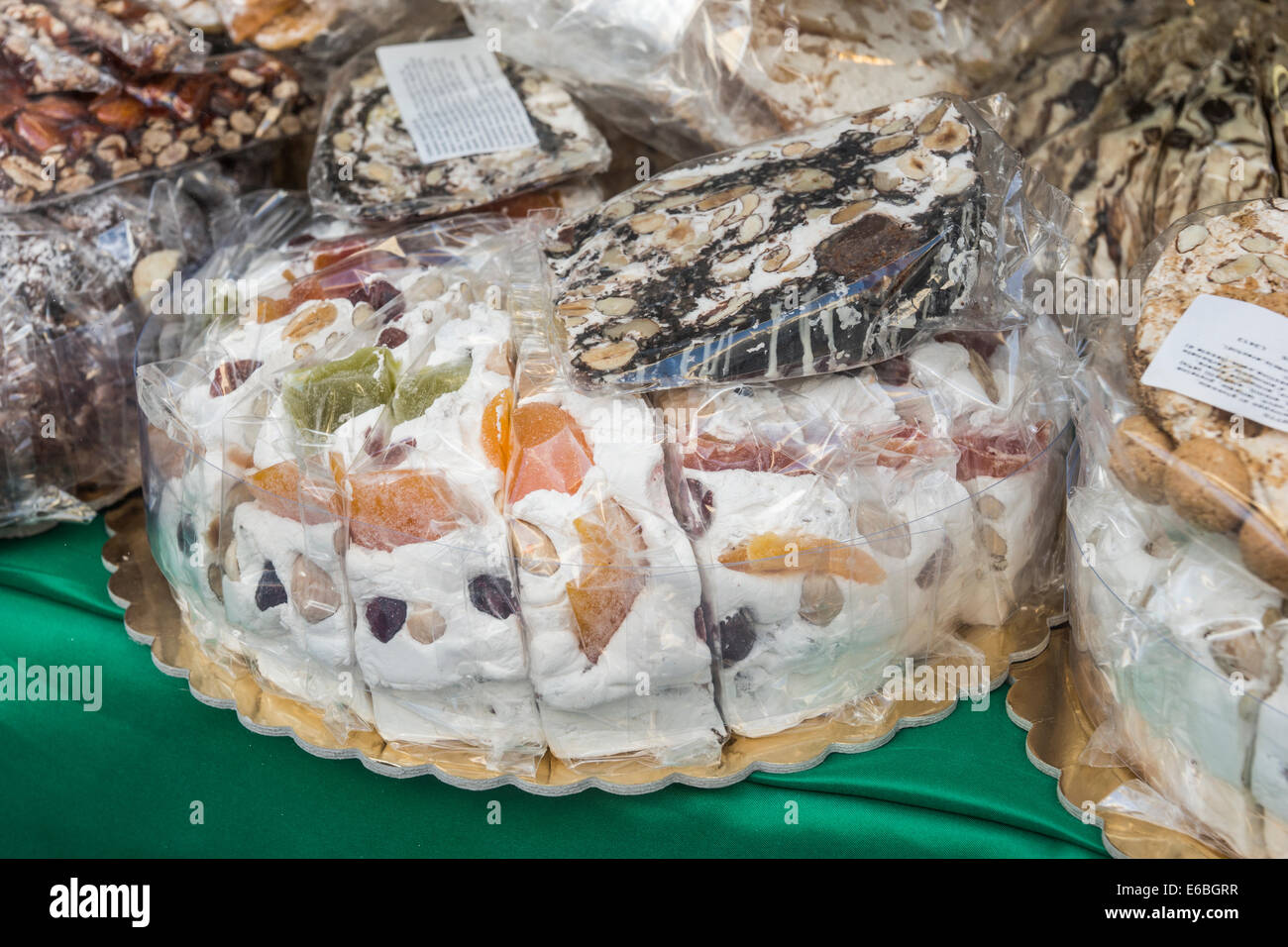 Colorful Italian cakes in the window of a bakery on one of the main ...