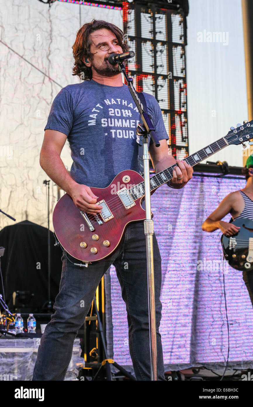 Red electric guitar played hi-res stock photography and images - Alamy