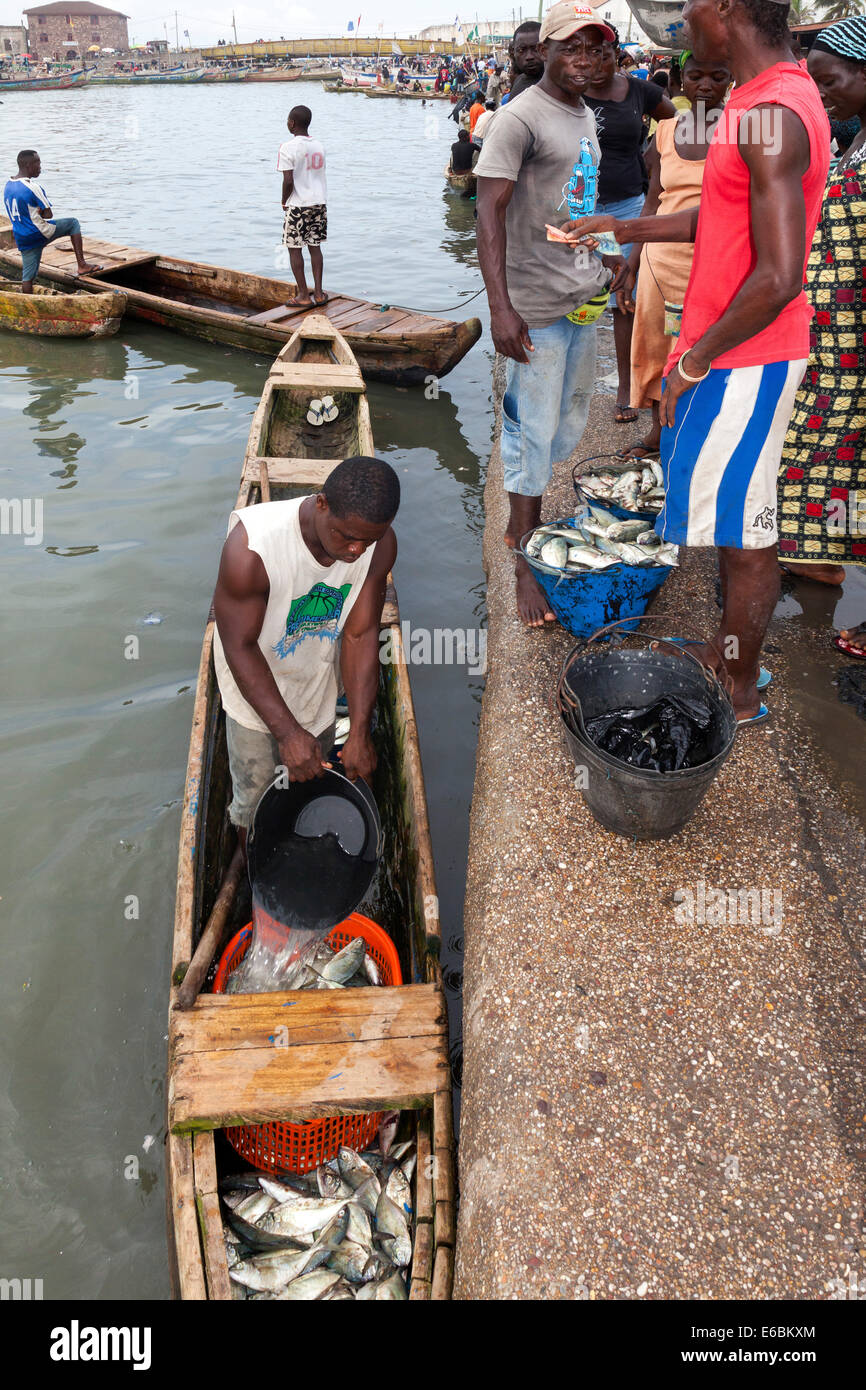 Fishing boats at Elmina, Ghana, Africa Stock Photo - Alamy