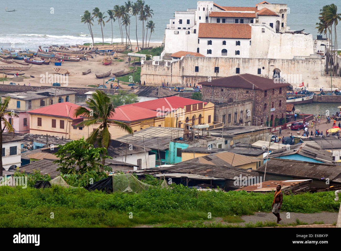 View of St. George's Castle from Fort Jago, Elmina, Ghana, Africa Stock ...