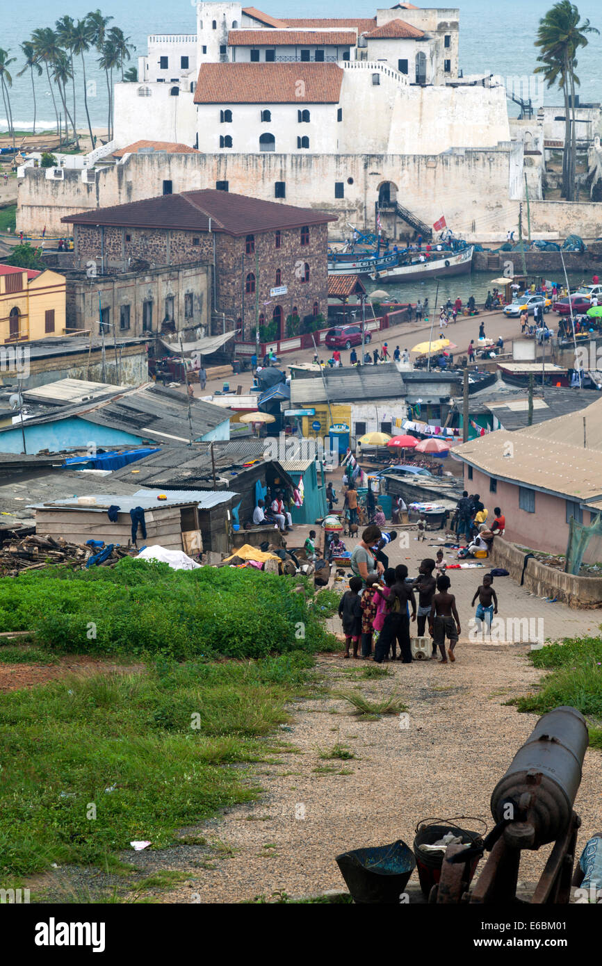 View of St. George's Castle from Fort Jago, Elmina, Ghana, Africa Stock ...