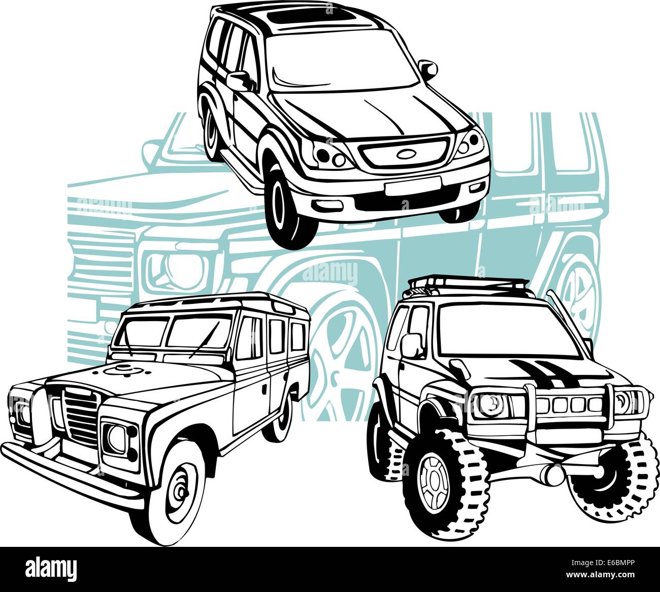 Off-Road Cars - set Stock Photo - Alamy