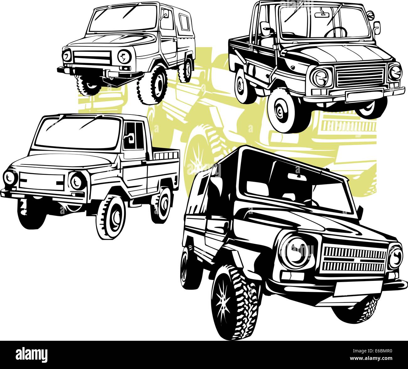 Off-Road Cars - set Stock Photo - Alamy