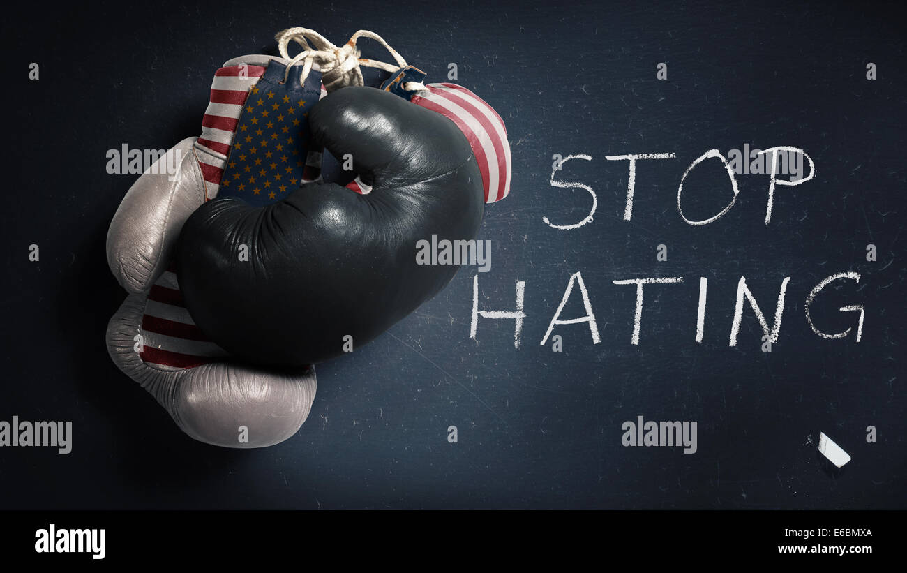 Symbol to stop the race riots in the United States Stock Photo - Alamy