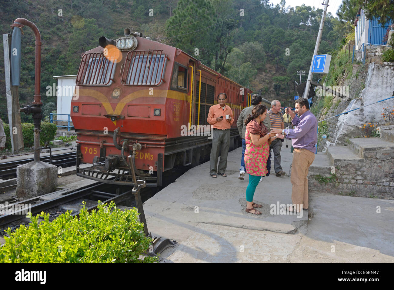 The Himalayan Queen train at Barog station on the Kalka-Shimla 96 km ...