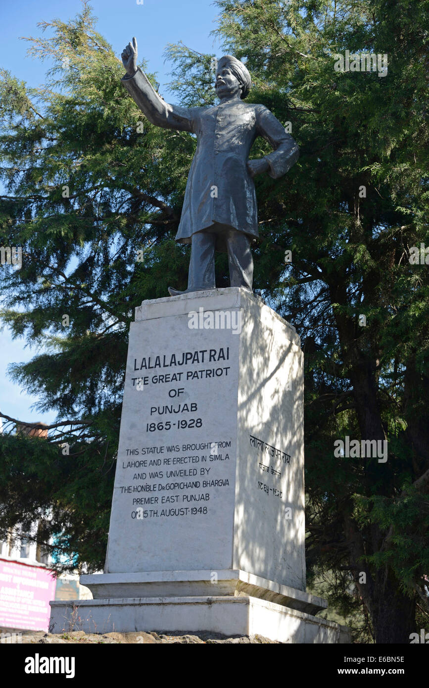A statue of Lala Lajpat Ral, a freedom fighter of India on Mall Road in ...