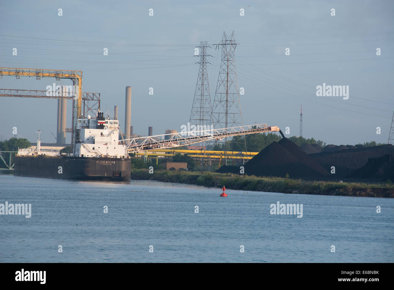 Michigan, Detroit River, located in the Great Lakes between Lake St ...