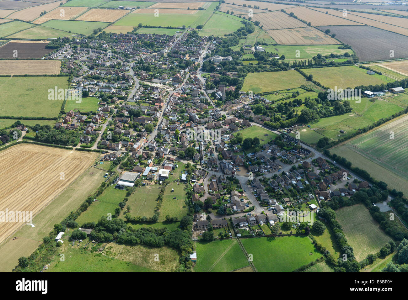 An aerial view of the Northamptonshire village of Ringstead and ...