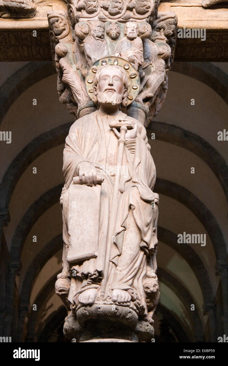 Details from the Portico de La Gloria, a masterpiece of Romanesque art ...