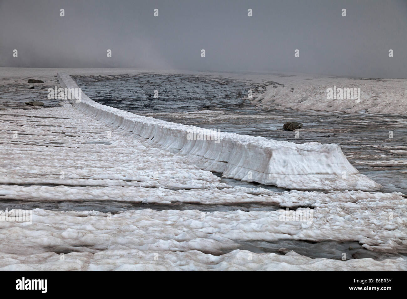250 x 3 meters long and 1.70 meters high glacier table, formed by a ...