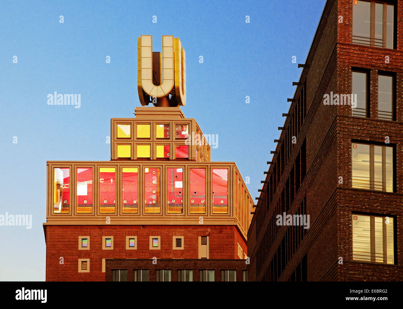 Dortmund U-Tower or Dortmunder U with video installation, former ...