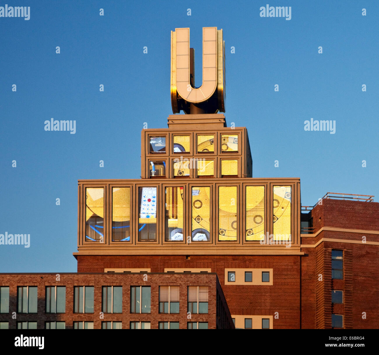 Dortmund U-Tower or Dortmunder U with video installation, former ...